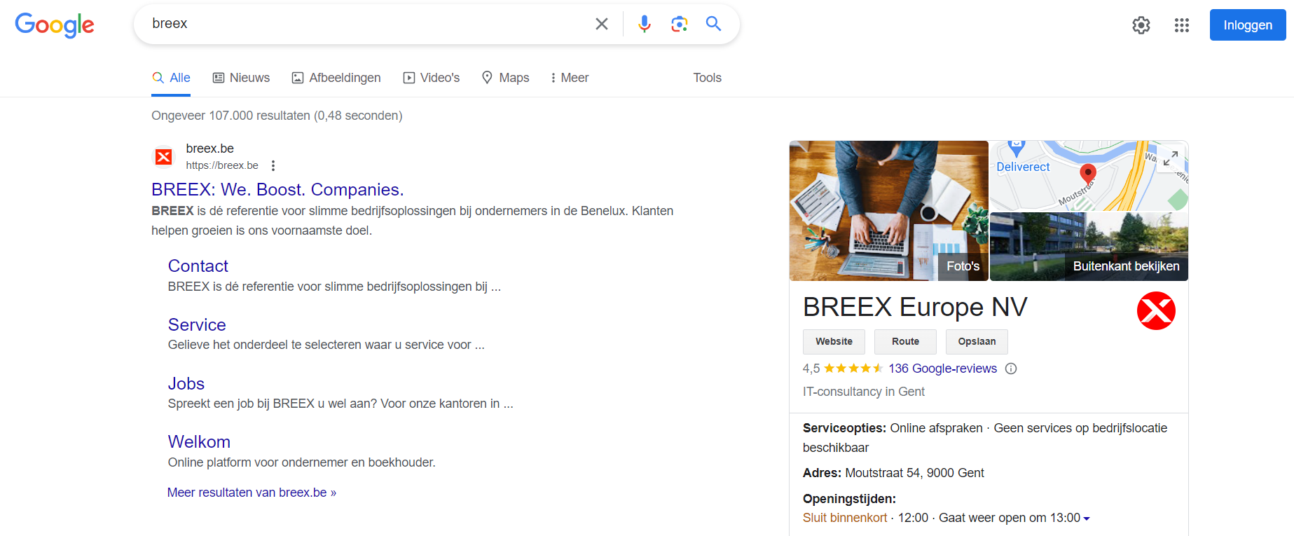Uw website bovenaan de zoekresultaten in Google | BREEX